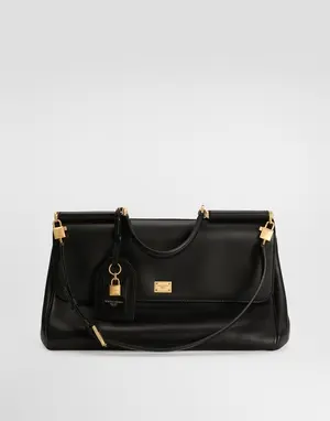 Dolce & Gabbana My Sicily Handbag In Plongé Calfskin Collection - Black