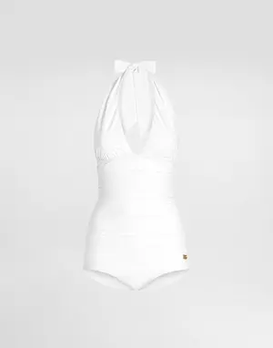 Dolce & Gabbana Intero Scollato Swimwear Jersey - White