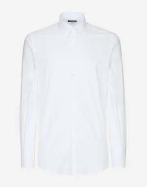 Dolce & Gabbana Stretch Cotton Gold-fit Shirt Shirts - White