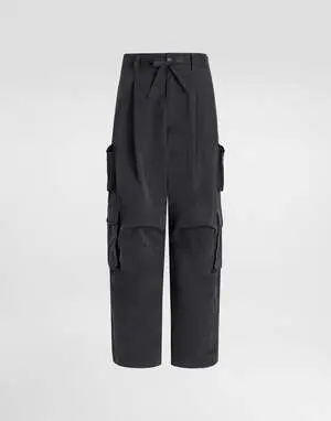 Dolce & Gabbana Washed Fabric Trousers Pants And Shorts - Grey