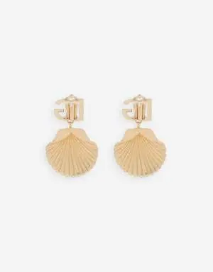 Dolce & Gabbana Rhinestone-detailed Shell And Dg Logo Earrings