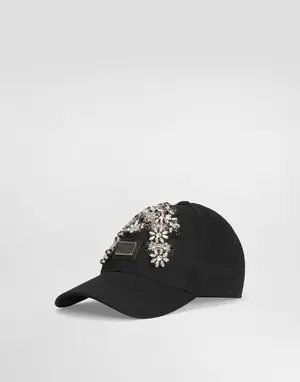 Dolce & Gabbana Cotton Drill Baseball Hat Hats And Gloves - Black