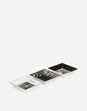 Dolce & Gabbana Set Of Three Porcelain Trinket Trays - Multicolor