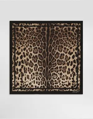 Dolce & Gabbana Leopard- Silk Twill Scarf 70x70 Scarves And Silks - Print