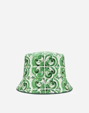 Dolce & Gabbana Reversible Bucket Hat With Majolica Hats And Gloves - Print