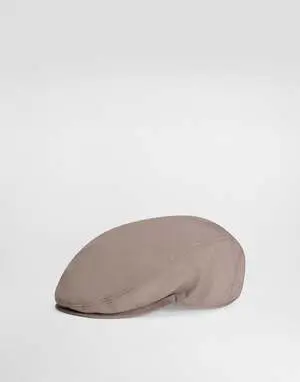Dolce & Gabbana Wool Poplin Flat Cap Hats And Gloves - Brown
