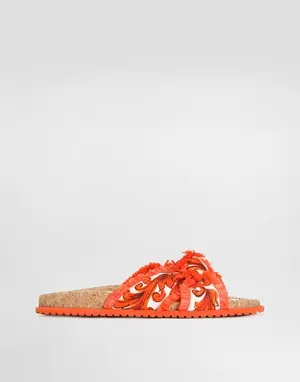Dolce & Gabbana Lace Flat Slides - Multicolor