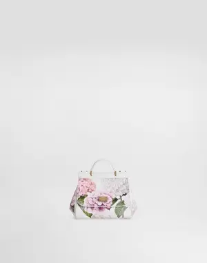 Dolce & Gabbana Hydrangeas-print Dauphine Calfskin Sicily Handbag Accessories - Multicolor