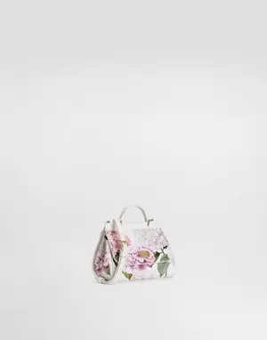 Dolce & Gabbana Hydrangeas-print Dauphine Calfskin Sicily Handbag Accessories