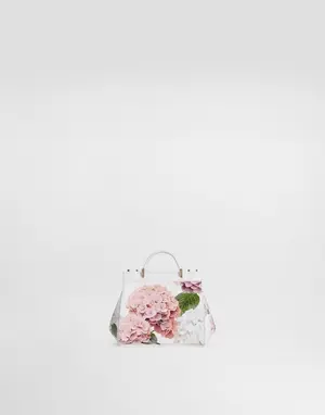 Dolce & Gabbana Hydrangeas-print Dauphine Calfskin Sicily Handbag Accessories