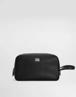 Dolce & Gabbana Sicily Calfskin Necessaire Briefcase And Clutches - Black