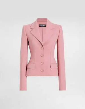 Dolce & Gabbana Single-breasted Wool Crepe Dolce Jacket Blazers - Pink