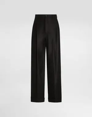 Dolce & Gabbana Wool Trousers Pants And Shorts - Black