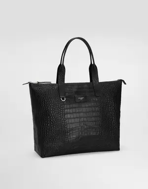 Dolce & Gabbana Medium Crocodile-print Calfskin Shopper Shoppers