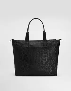 Dolce & Gabbana Medium Crocodile-print Calfskin Shopper Shoppers