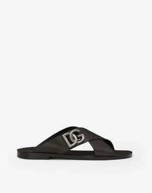 Dolce & Gabbana Calfskin Sandals Sandals And Slides Leather - Brown
