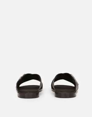 Dolce & Gabbana Calfskin Sandals With Dg Logo