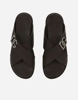 Dolce & Gabbana Calfskin Sandals With Dg Logo
