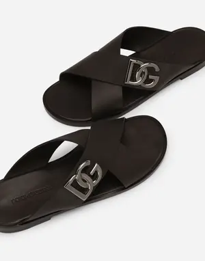 Dolce & Gabbana Calfskin Sandals With Dg Logo