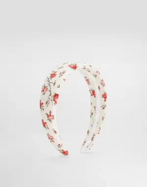 Dolce & Gabbana Small Rose-print Poplin Headband Accessories - Multicolor