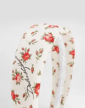 Dolce & Gabbana Small Rose-print Poplin Headband Accessories