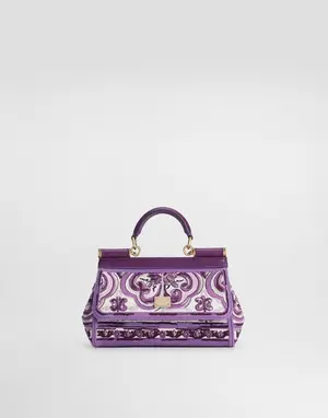 Dolce & Gabbana Small Sicily Handbag With Majolica Embroidery Handbags - Multicolor