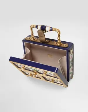 Dolce & Gabbana Dolce Box Handbag In Painted Wood Handbags Multi-colored