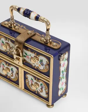 Dolce & Gabbana Dolce Box Handbag In Painted Wood Handbags Multi-colored