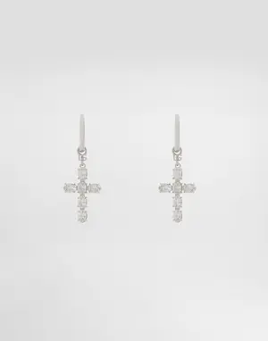 Dolce & Gabbana Creole Earrings With Cross Bijoux Metal - Crystal