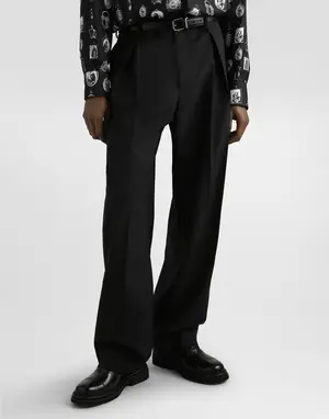Dolce & Gabbana Wool Blend Trousers Pants And Shorts - Black