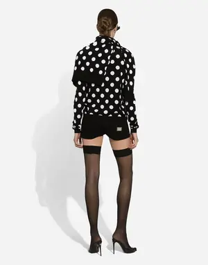 Dolce & Gabbana Wool And Silk Cardigan With Polka-dot Inlay
