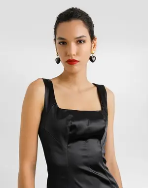 Dolce & Gabbana Stretch Satin Dress Dresses Gray Satin