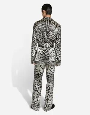 Dolce & Gabbana Leopard- Satin Robe Underwear And Loungewear