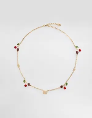 Dolce & Gabbana Necklace With Dg Logo And Cherry Charms Bijoux Metal - Gold