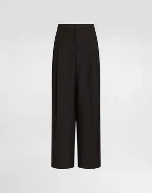 Dolce & Gabbana Wool Faille Trousers Pants And Shorts - Blue
