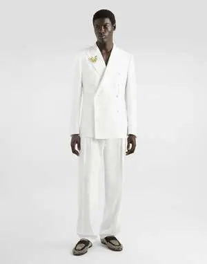 Dolce & Gabbana Wool Faille Trousers - White