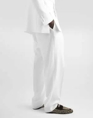 Dolce & Gabbana Wool Faille Trousers - White