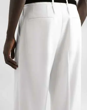 Dolce & Gabbana Wool Faille Trousers - White