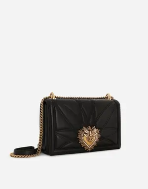 Dolce & Gabbana Large Devotion Bag In Quilted Nappa Leather Shoulder And Crossbody Bags Leather - Black