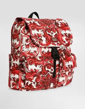 Dolce & Gabbana Majolica-print Canvas Backpack Accessories