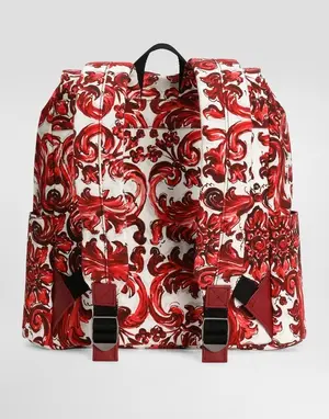 Dolce & Gabbana Majolica-print Canvas Backpack Accessories