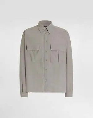 Dolce & Gabbana Virgin Wool Canvas Shirt Shirts Beige - Multicolor