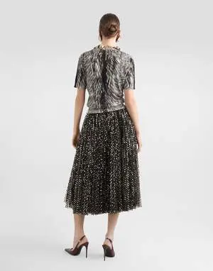 Dolce & Gabbana Embellished Tulle Midi Skirt