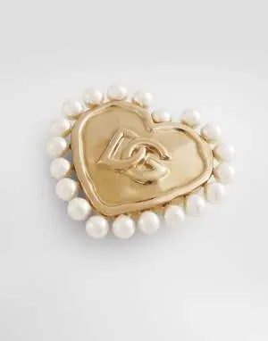Dolce & Gabbana Heart Earrings With Beaded Detailing