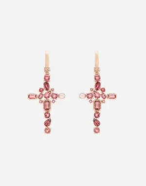 Dolce & Gabbana Rainbow Monochrome Earrings 18 Carat Gold And Pink Tourmalines Earrings Gold - Red
