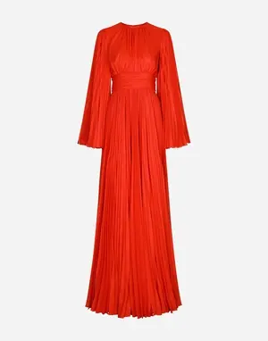Dolce & Gabbana Long Chiffon Dress Dresses - Red