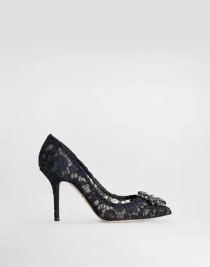 Dolce & Gabbana Embellished Lace Slingback Pumps - Blue