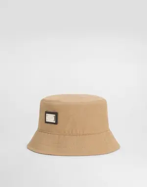 Dolce & Gabbana Canvas Bucket Hat With Branded Tag Accessories - Beige