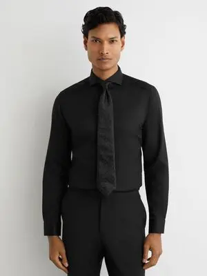 REISS Storm Fit Cotton-twill Two-fold Shirt-fit - Black