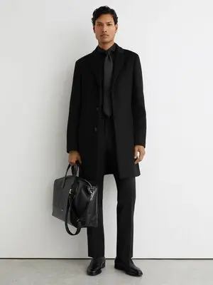 REISS Storm Fit Cotton-twill Two-fold Shirt-fit - Black